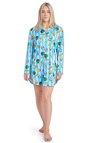 Marvel Avengers His and Hers Matching Sleep Set Womens Night Shirt Blue X-Small
