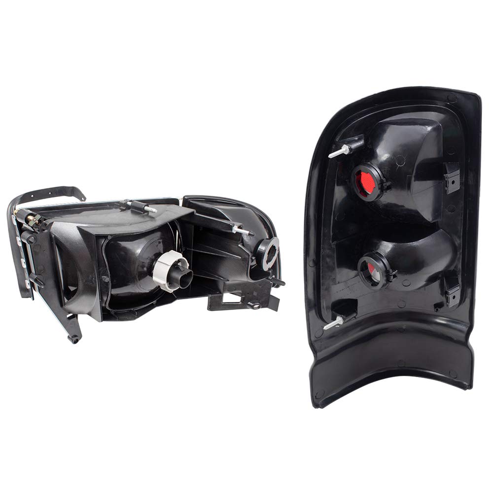 Brock Replacement Set Headlights with Corner Lamp and Tail Lights Smoked Back Up Lens