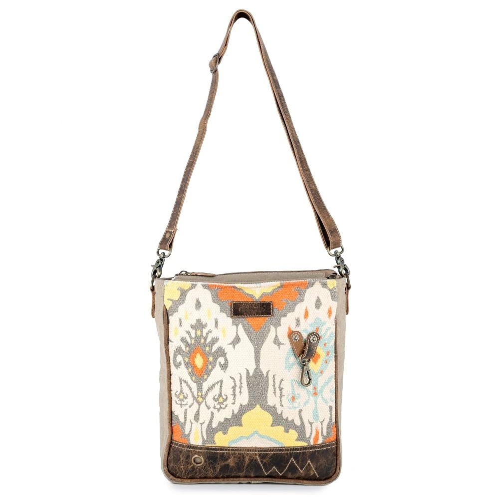 SIXTEASE Womens Shoulder Bag Vintage Style Shoulder Bags for Women - Made with Genuine Leather, Upcycled Canvas, or Hair On - Handmade, Adjustable Strap, Brass and Zinc Hardware - Sterling