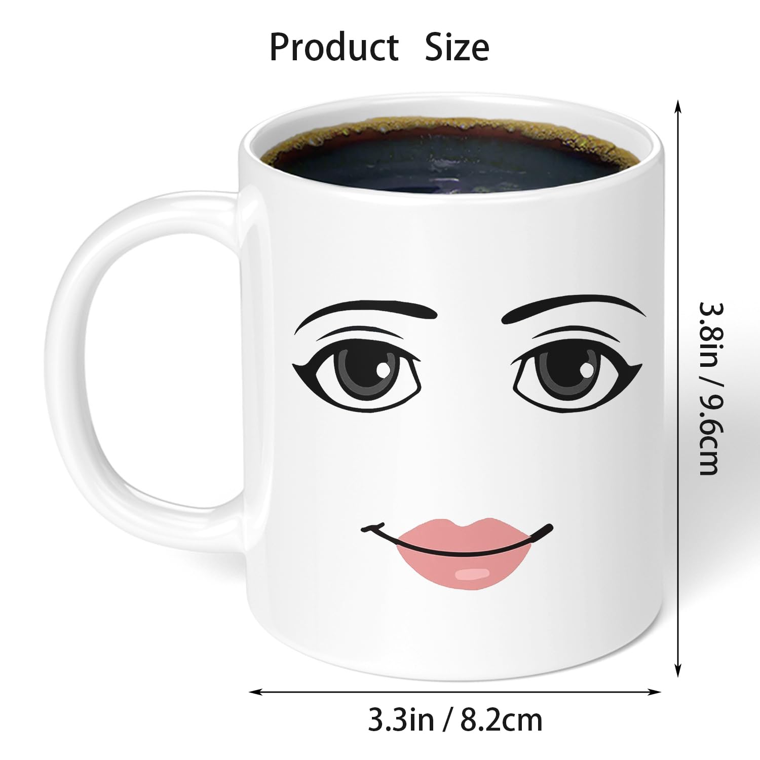 HongLianMeng Girl Face Expression Ceramic Coffee Mug Creative Boy's Gift