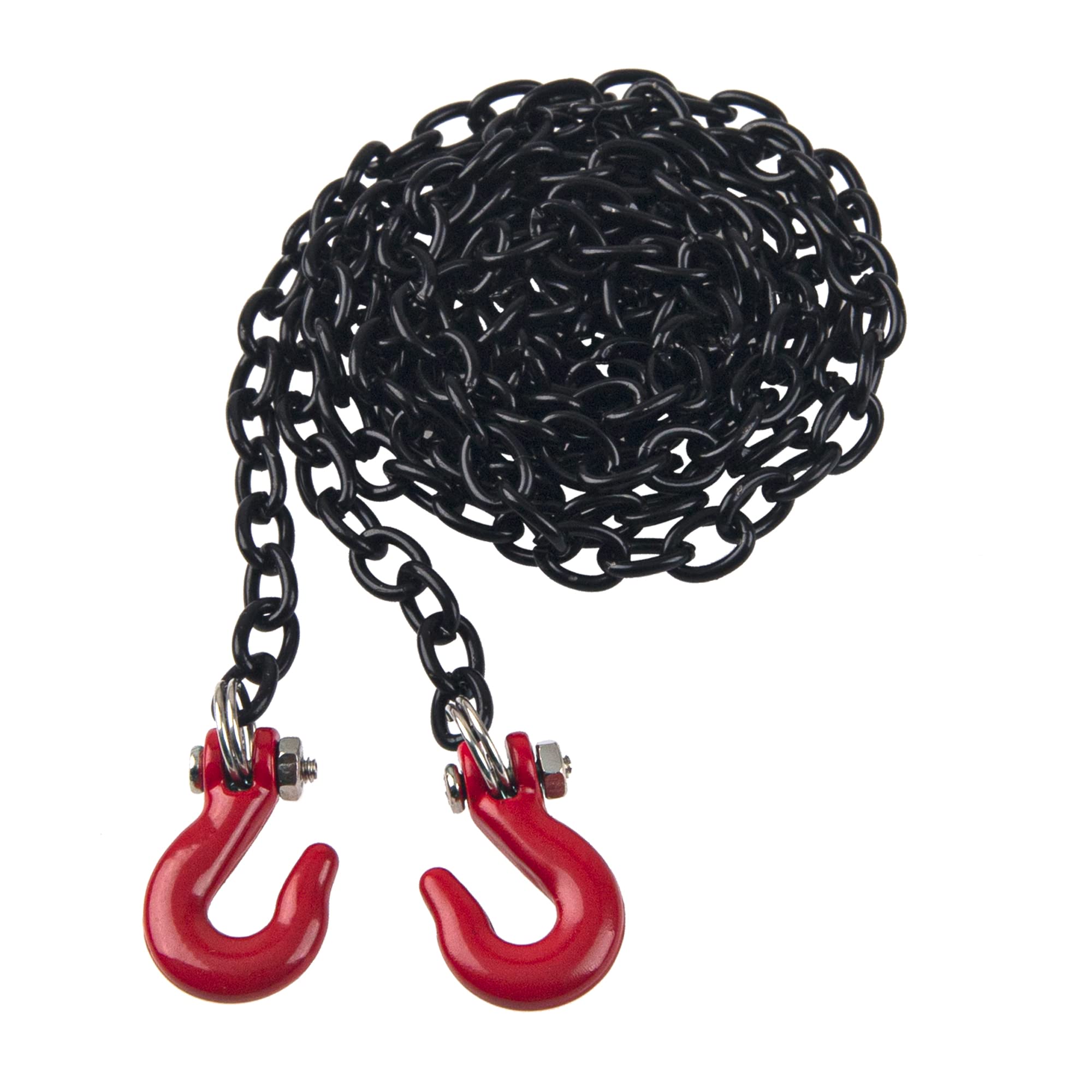 ShareGoo Mini Metal Trailer Chain with Tow Hook Decoration Accessories Compatible with Axial SCX10 HSP 94180 RC4WD D90 Traxxas TRX4 CC01 1/10 RC Crawle (Black)