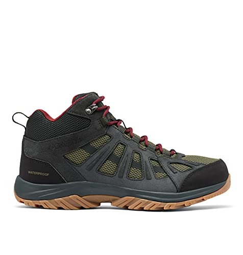 Columbia Men's Redmond III Mid Waterproof Hiking Shoe, Nori/Red Jasper, 13