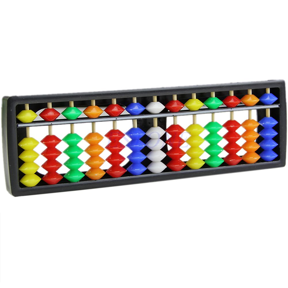 WANGYUMI Portable Arithmetic Soroban w/Colorful Beads Mathematics Calculate Tool Abacus