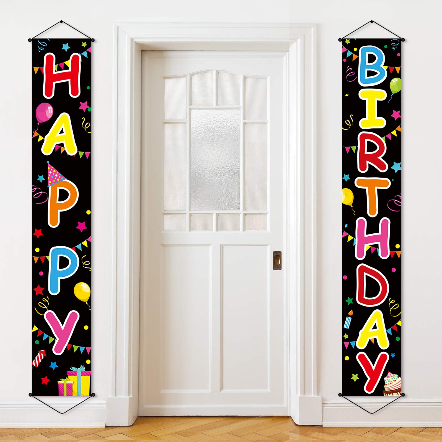 Colorful Happy Birthday Porch Sign Birthday Banner Happy Birthday Door Banner Yard Sign Celebration Flag Party Decorations Kit Kids Birthday Party Supplies Party Favors Indoor and Outdoor Decor