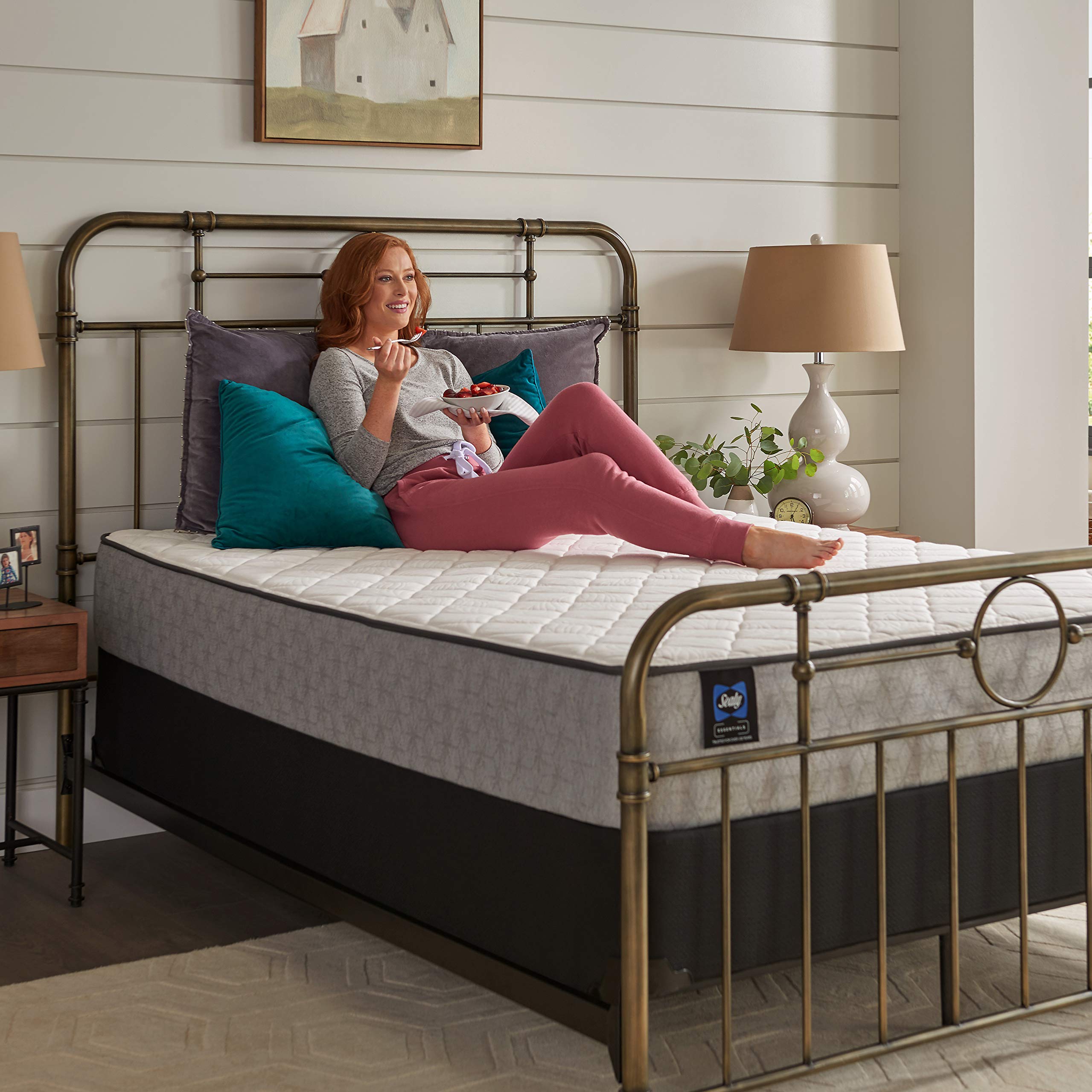 Sealy Essentials Spring Osage Firm Feel Mattress and 9-Inch Foundation, Queen