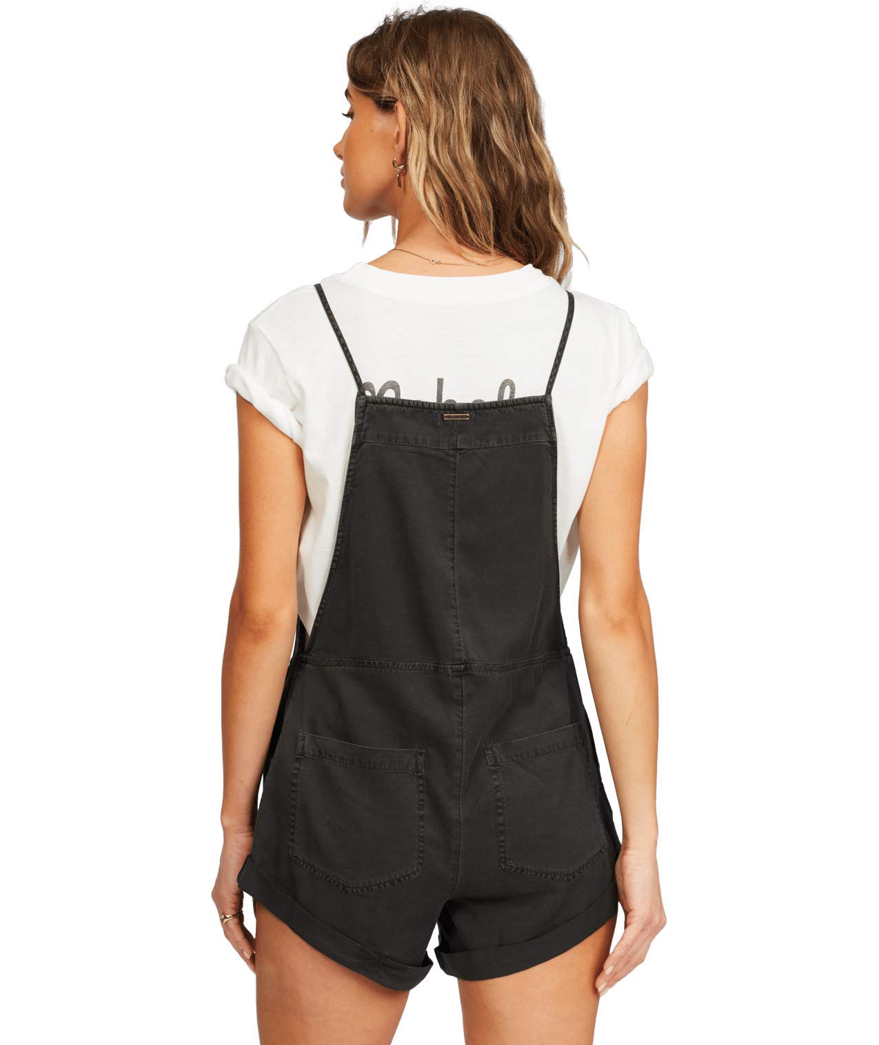 Billabong womens Wild Pursuit Short Overall Rompers, Off Black, Medium US