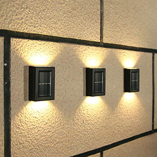 Vxkbiixxcs-o Garden Light, Square Solar Power Garden Light Patio Waterproof Wall Fence Lamp Home Decoration White