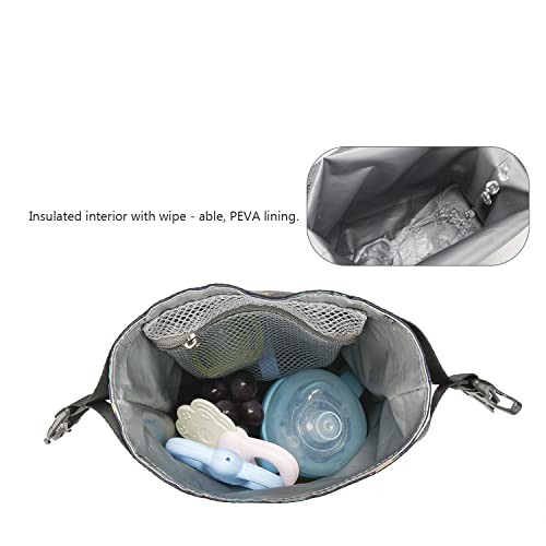 MOV COMPRA Insulated Snack Bag- Women Reusable Sandwich & Snack Bags, Leakproof Food Storage Small Lunch Bag For Picnic,Work(Small,Milk