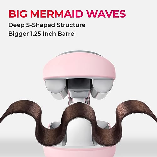Hair Crimper Waver Curling Iron, TYMO Deep Waver Hair Tool, Ionic Beach Waves Curling Wand with Ceramic Tourmaline Barrel for Women, Anti-Scald, Quick & Easy, 9 Temps with LED Display, Dual Voltage