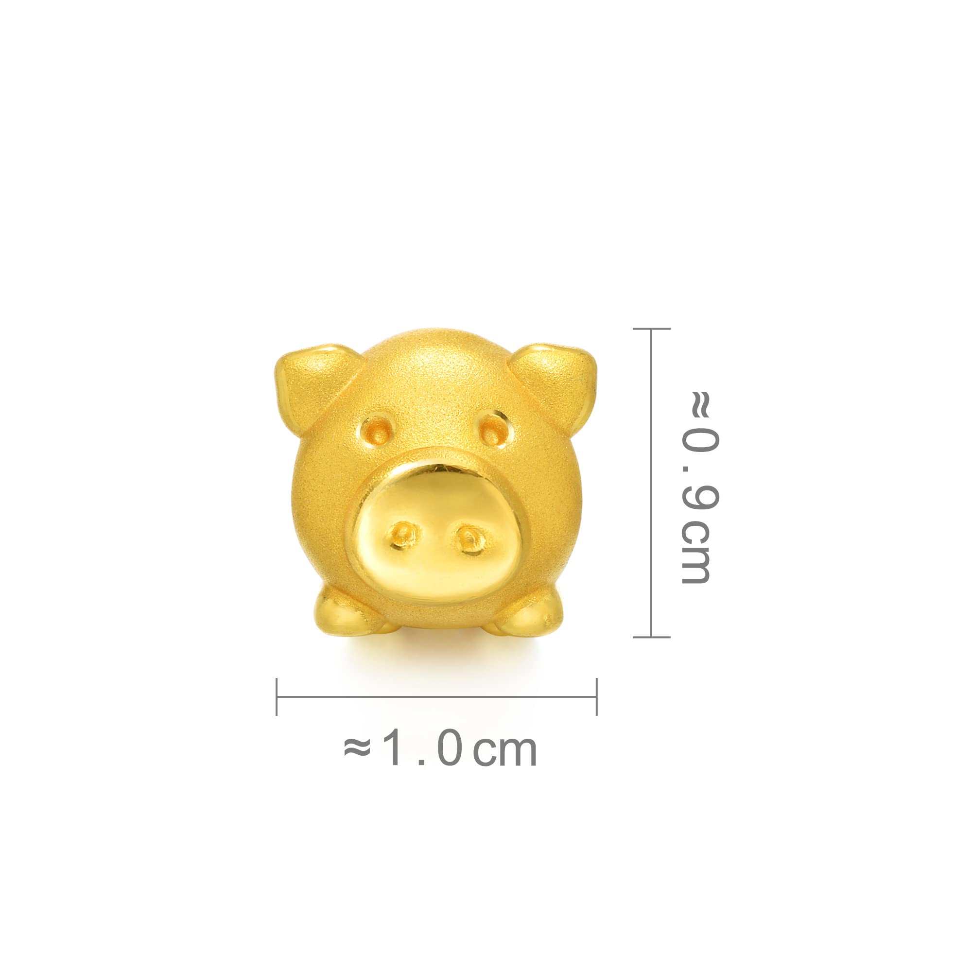 CHOW SANG SANG 999 24K Solid Gold Piglet Charm Bracelet for Women 85611C