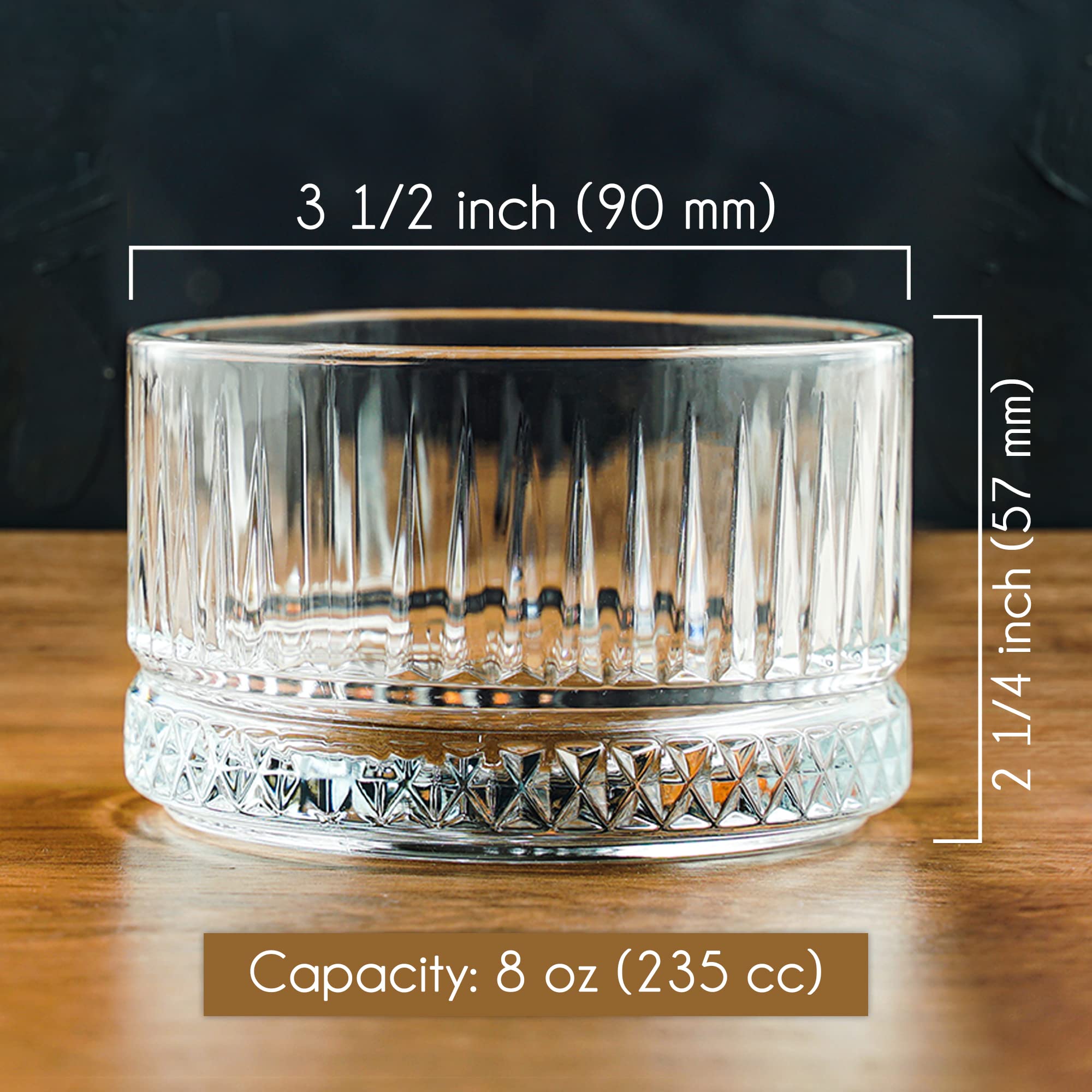 Crystal Bowls Set for Kitchen Prep, Glass Pinch Bowls for Cooking and Serving, Great for Salad, Sauce, Dipping, Dessert and Side Dishes, Set of 4
