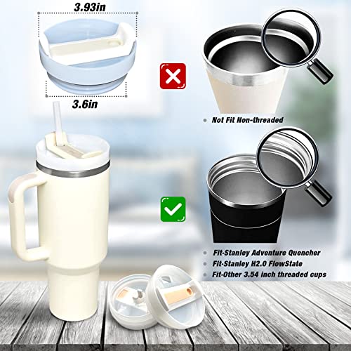 Tumbler Lids for Stanley Cups, 40 OZ Tumbler Lid Compatible for Stanley, 3 Pcs Non-Spill Lids for Stanley Cups, Spill Proof Lids for Stanley & More Coffee Cups, Reusable Spill Proof Lids (Beige)