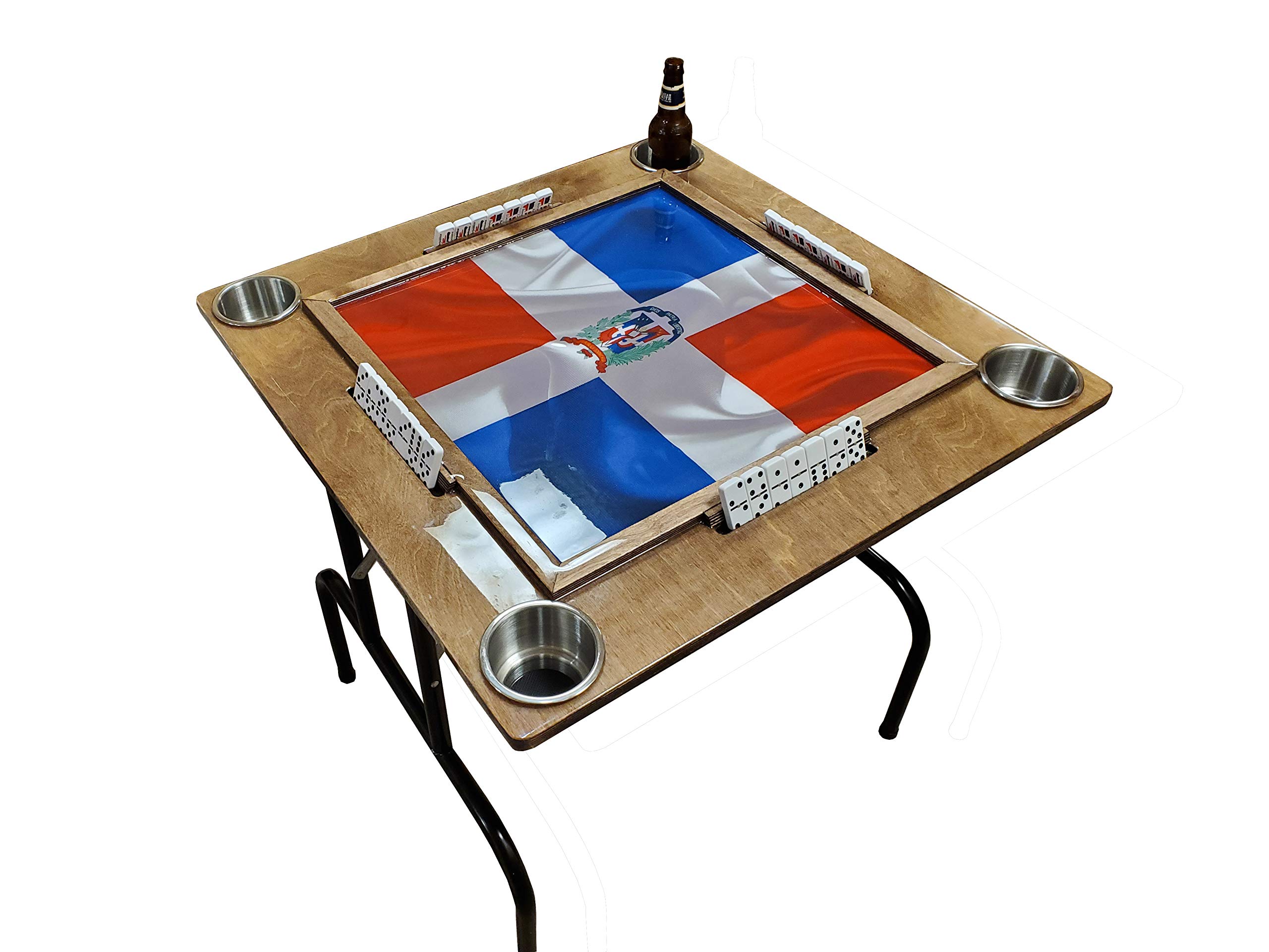 The Kitchen Zone Custom Domino Table with Flag - Anti-scrash and Water-Resistant(Legs Included)