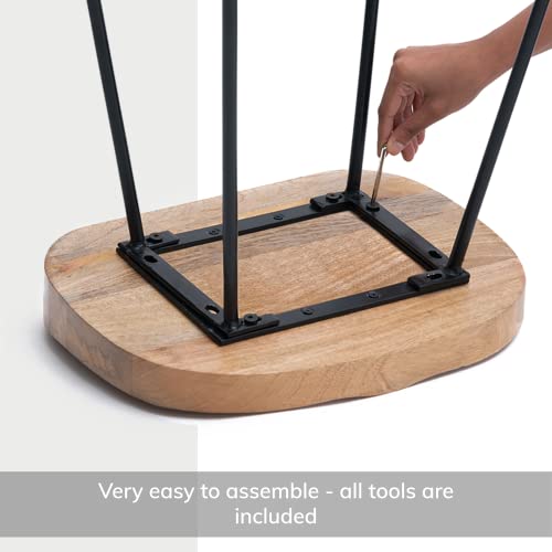 MH London Bar Stool - Perrin Bar Stool. Exclusively Designed Hand Crafted Barstools Solid Wood Bar Height Bar Stools - Contemporary Design for Backless Wooden Bar Chair for Kitchen Counter