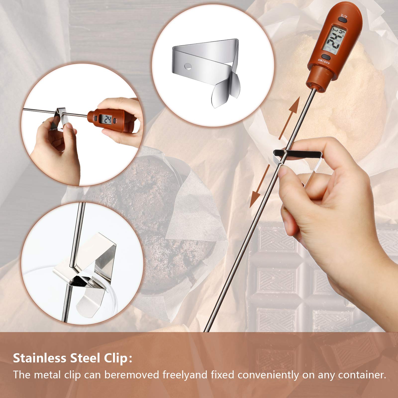 Digital Candy Thermometer Deep Frying Immediate Read Temperature Reader Digital Spatula Thermometer Durable and Stirrer for Kitchen Cooking, Candy, Chocolate, Baking BBQ, Sauce