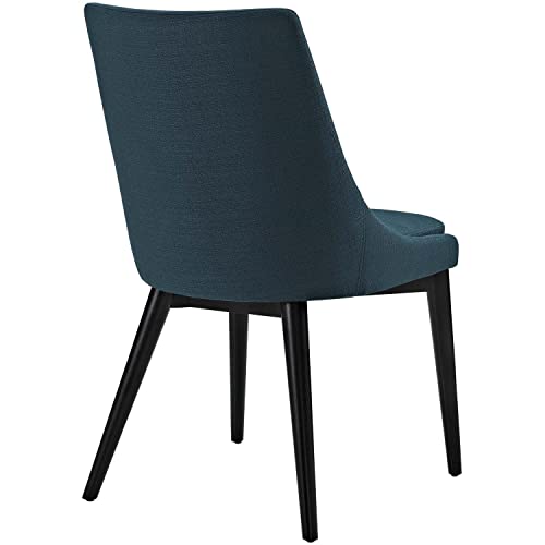 Modway Viscount Mid-Century Modern Upholstered Fabric Two Kitchen and Dining Room Chairs in Azure