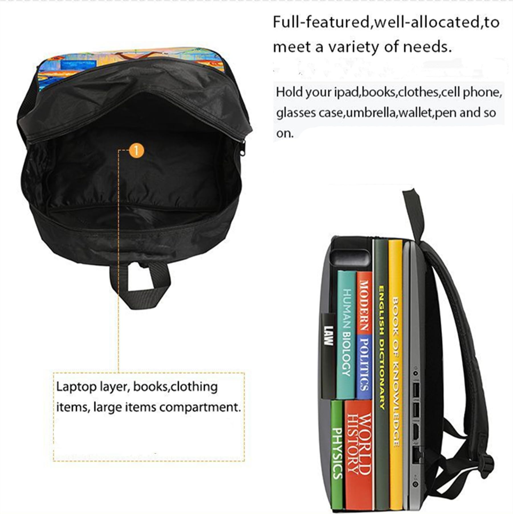 College Water Resistant Book Bag Basic Daypack,Kylian Mbappe Backpack,PSG Graphic Rucksack for Travel