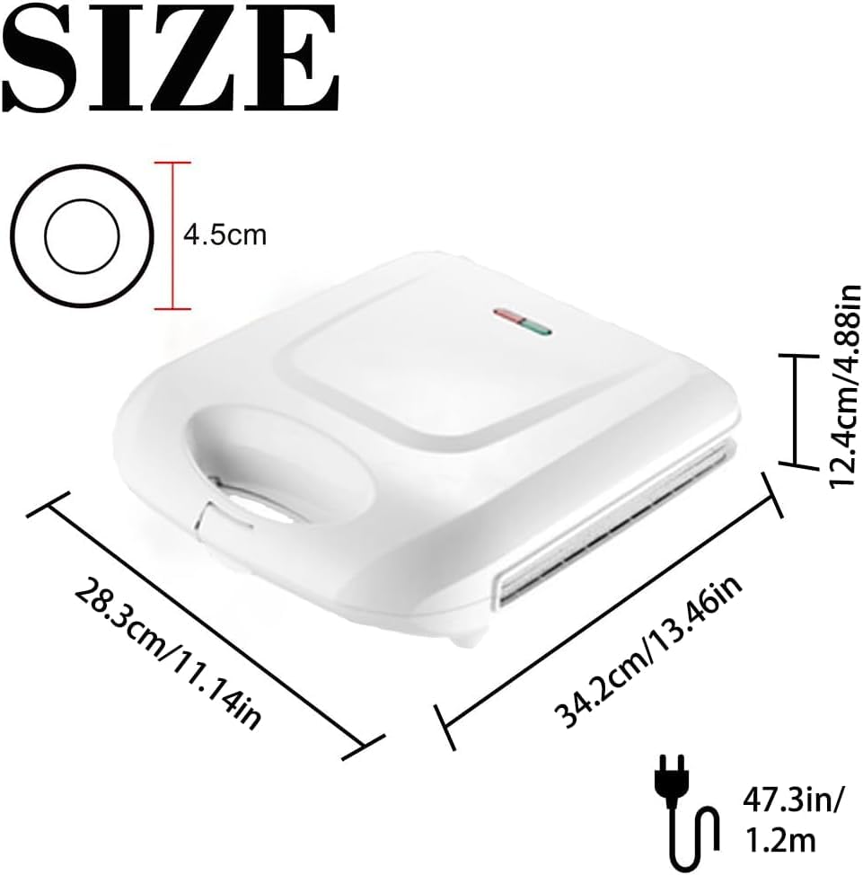 Mini Donut Maker,Mini pancakes maker Machine for Breakfast, Snacks, Home Bakery Dessert Shop Mall Dessert Shop and More & More with Non-stick Surface,Double-sided Makes 16 Doughnuts -(US 110V) White