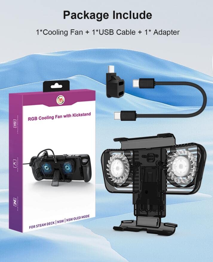 Cooling Fan for Steam Deck Dock,Hacksya Stand Base for Steam Deck with Kickstand,Steam Deck Cooler Accessories Compatible with Valve Steam Deck…