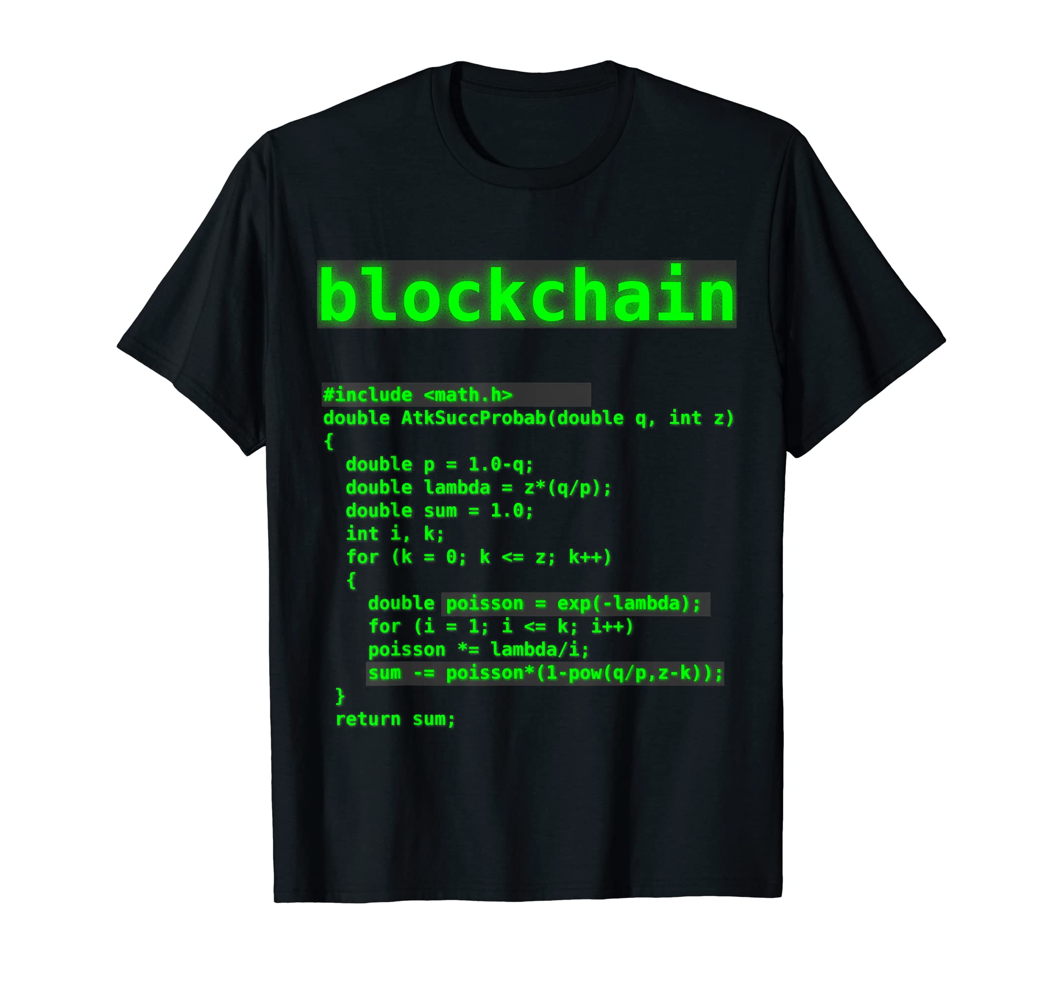 Blockchain Technology Tshirt Bitcoin Cryptocurrency Code Tee