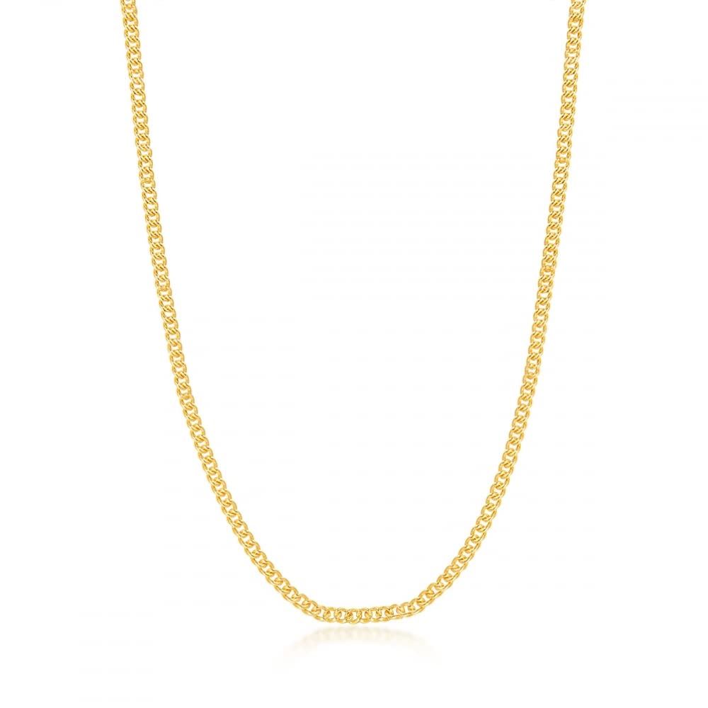 CHOW SANG SANG 999.9 24K Solid Gold Price-by-Weight 10.85g Gold Simple Curb Necklace for Women 09533N | 17.7", (45 CM)