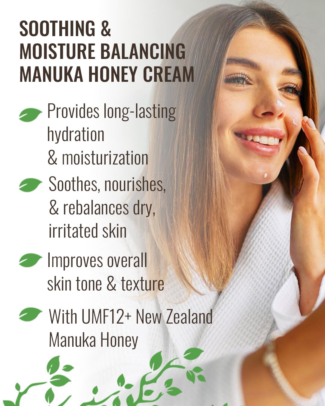 Wild Naturals Manuka Honey Moisturizer for Dry, Sensitive Skin – Eczema Relief Face Cream – Soothing Cream for Redness & Irritation – Face, Hand & Body Moisturizer for Women & Men