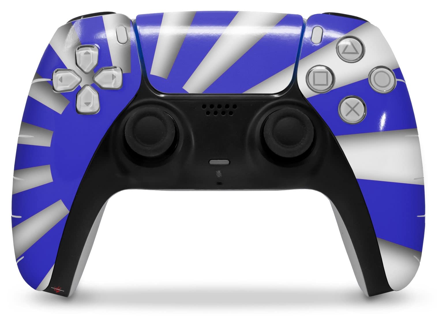 WraptorSkinz Skin Wrap compatible with Sony PS5 DualSense Controller Rising Sun Japanese Flag Blue (CONTROLLER NOT INCLUDED)