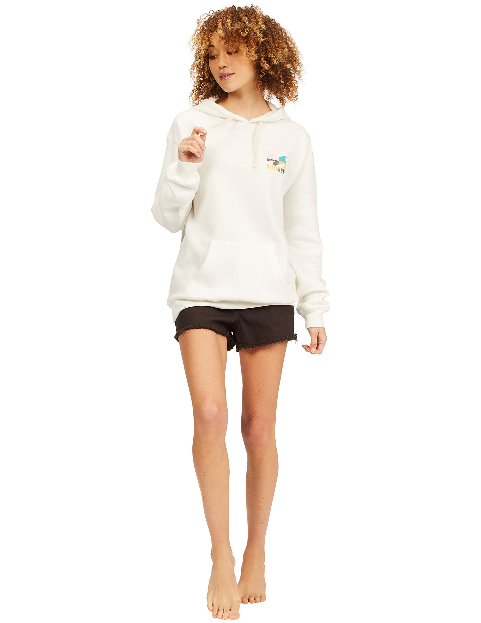 Billabong Women's Graphic Pullover Sweatshirt Fleece Hoodie, Beach Waves Salt Crystal, Large