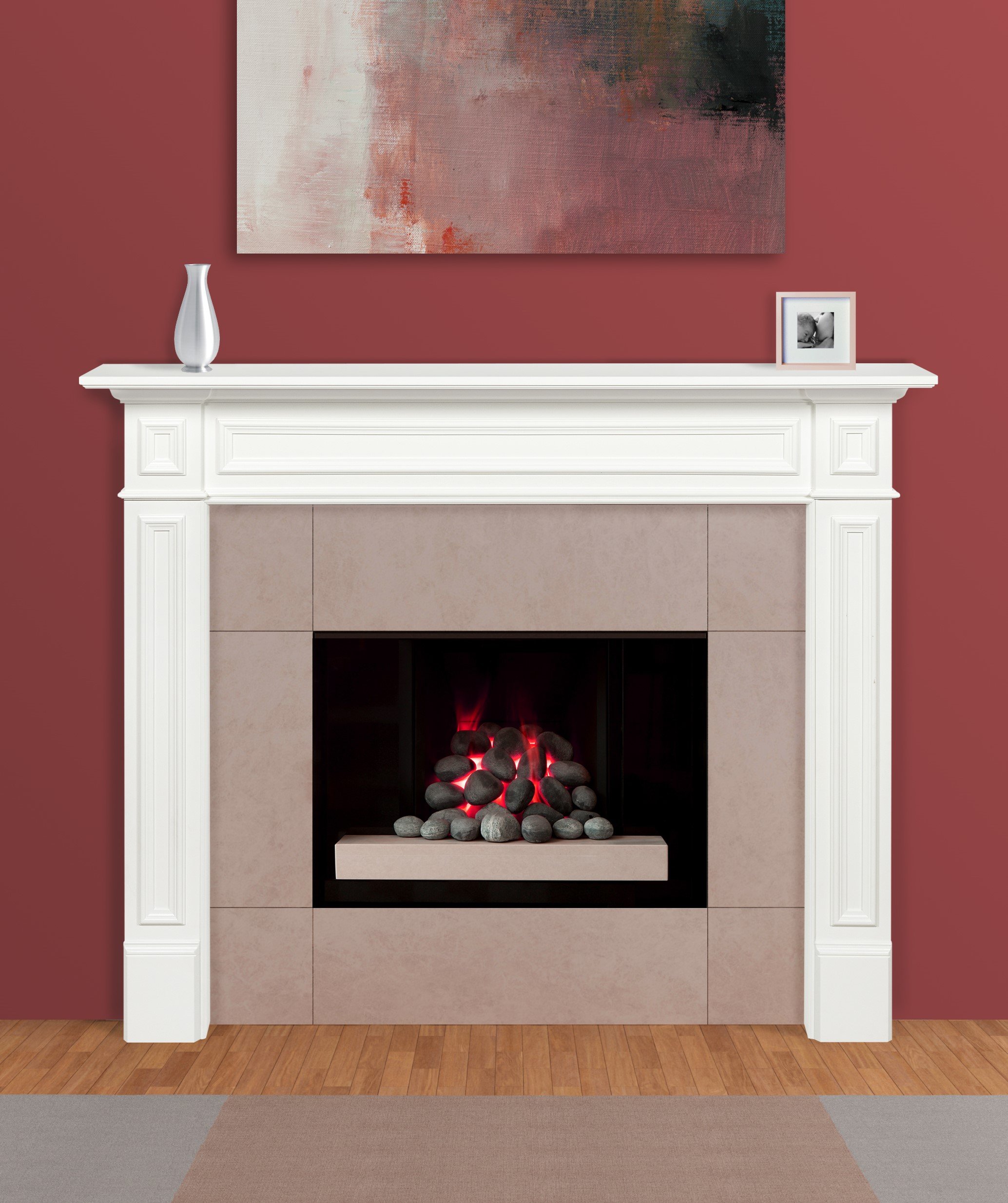 Pearl Mantels 525-48 Mike Fireplace Mantel Surround MDF, 48-Inch, White 48 Inch