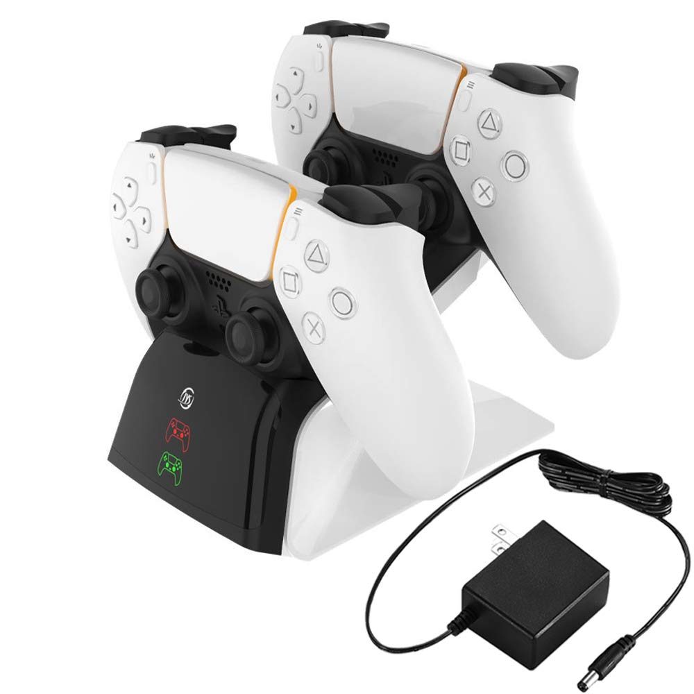 Controller Charger Stand for pPS5, Megadream 5V/3A 1.5-2.5 Hours Fast Charging Dual Dock for Playstation 5 Gampad, with LED Indicators & AC Adapter