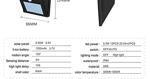 Wall Lampled Street Light Pir Motion Sensor Solar Garden Light Outdoor Waterproof Wall Lamp Solar Light for Home Garden Fence Stair asshow