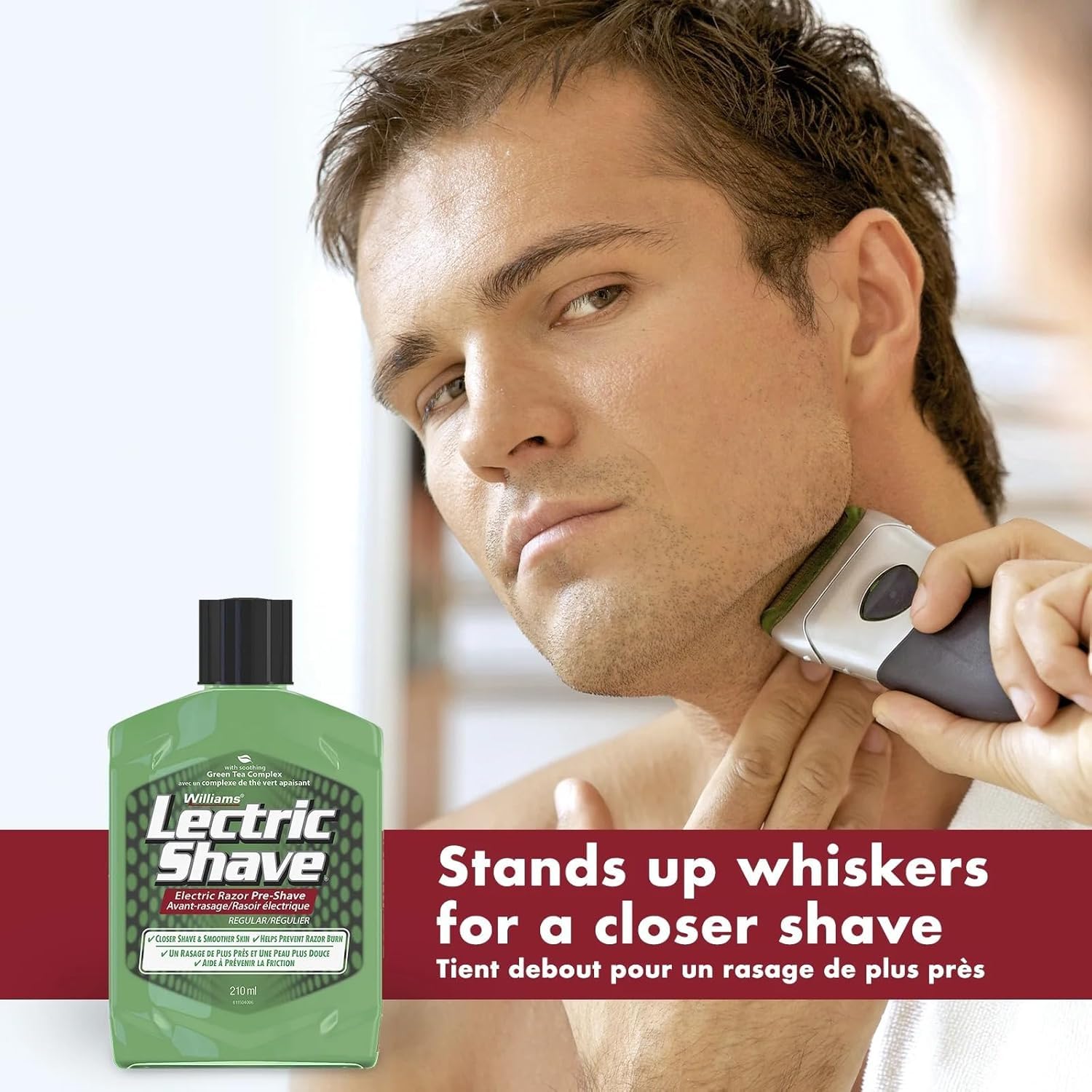 Williams Lectric Shave – Electric Razor Pre-Shave with Soothing Green Tea Complex, 7 fl oz (207 mL)