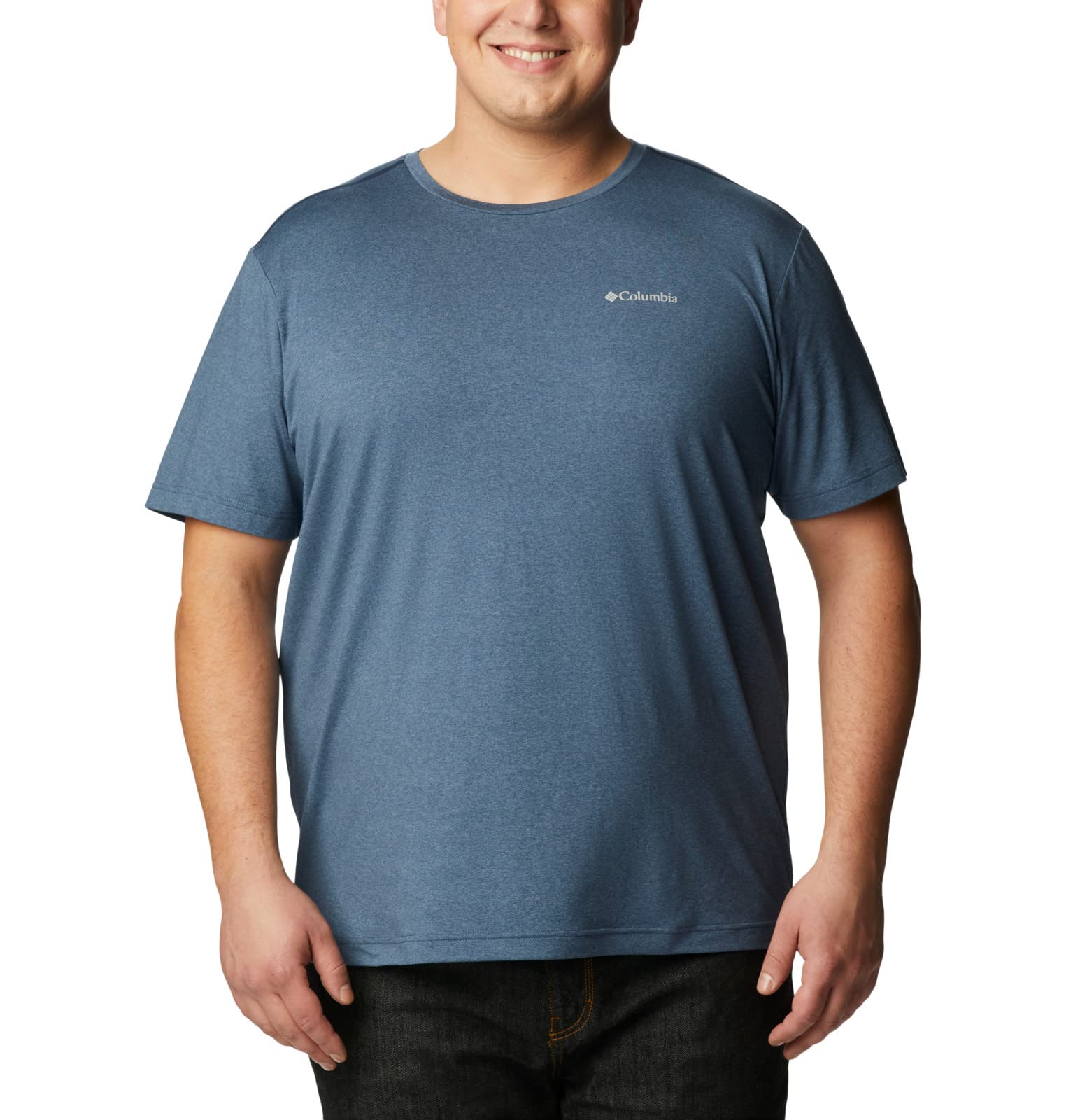 Columbia Men's Tech Trail Crew Neck, Dark Mountain Heather, 2X Tall