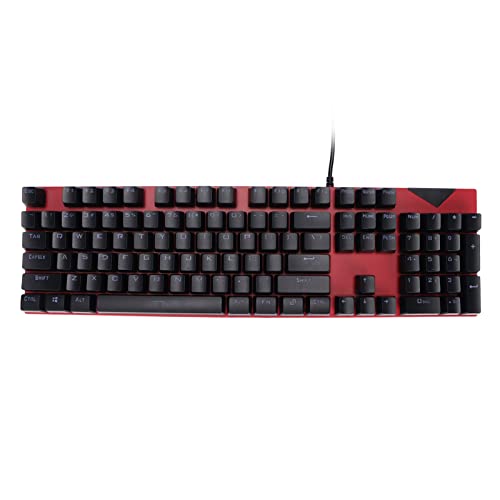 Kafuty-1 USB Mechanical Keyboard, 104 Keys Ergonomic PC Gaming Keyboard with 20 Kinds of Light Modes, Red Switch, for Win XP 7 8 10, for OS X 10.2 and Above(red)