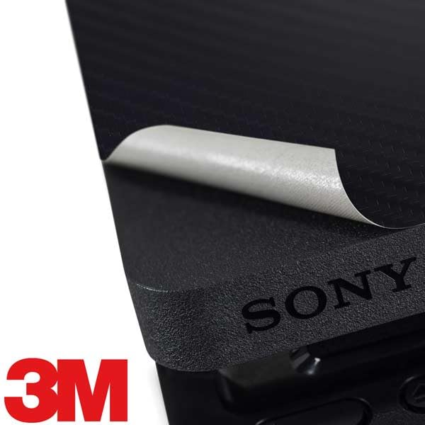Skinit Decal Gaming Skin Compatible with PS4 Slim - Black Carbon Fiber Specialty Texture Material Design