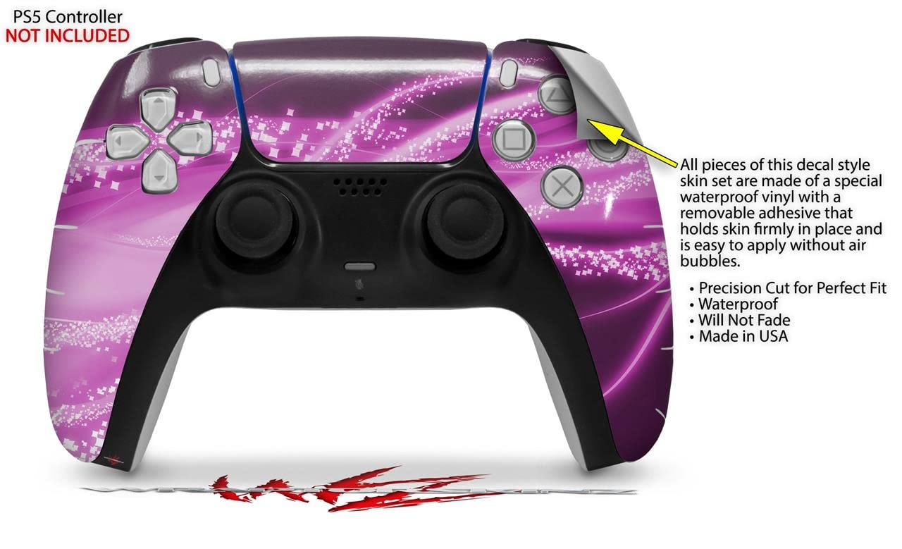 WraptorSkinz Skin Wrap compatible with Sony PS5 DualSense Controller Mystic Vortex Hot Pink (CONTROLLER NOT INCLUDED)