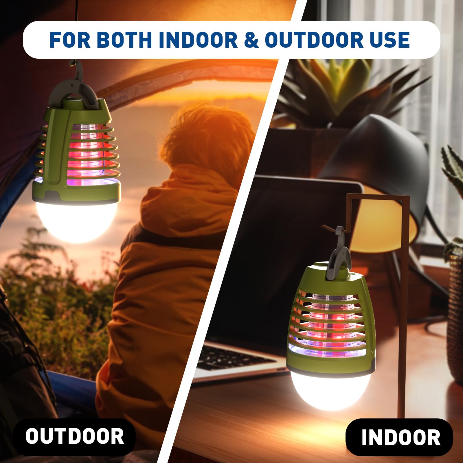 vertmuro Portable Bug Zapper Outdoor Indoor, Electric Mosquito Fly Killer Lamp with Three Lighting Mode, USB Rechargeable Light Bulb Zapper for Camping, Home, Patio (3 Pack)