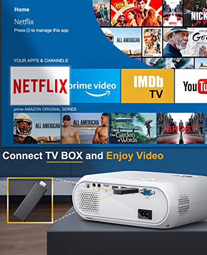Mini Projector, ELEPHAS 2023 Upgraded Native 1080P WiFi Projector, 12000 Lux Portable Projector with Projector Screen, Movie Projector Compatible with Android/iOS/Windows/TV Stick/HDMI/USB