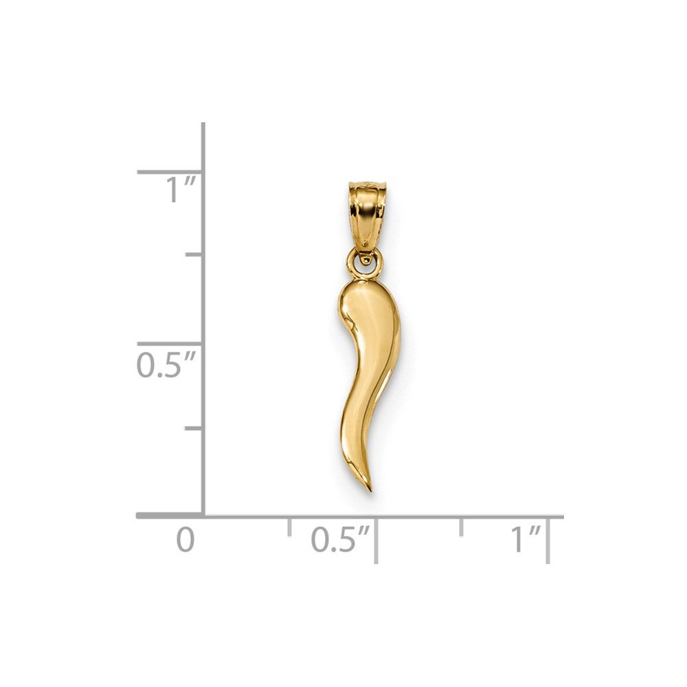 BillyTheTree Jewelry 14K Yellow Gold Italian Horn Pendant