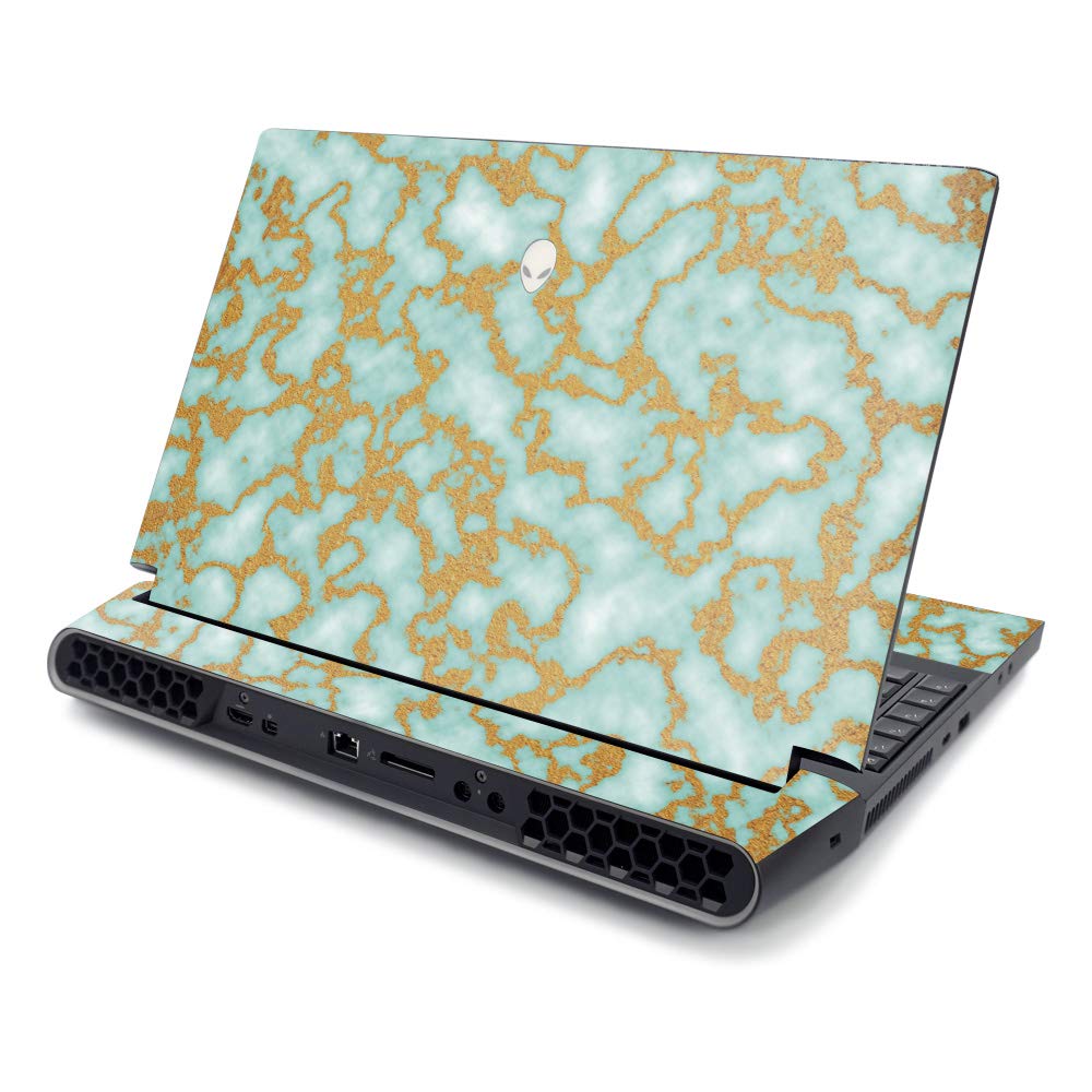MightySkins Skin Compatible with Alienware Area-51M 17" (2019) - Golden Jade | Protective, Durable, and Unique Vinyl Decal wrap Cover | Easy to Apply, Remove, and Change Styles | Made in The USA