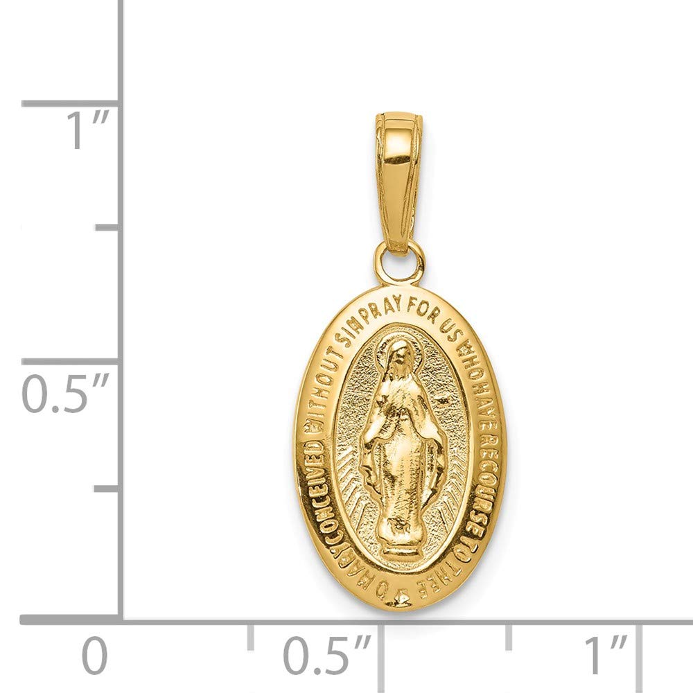 BillyTheTree Jewelry 14K Yellow Gold Miraculous Medal Pendant