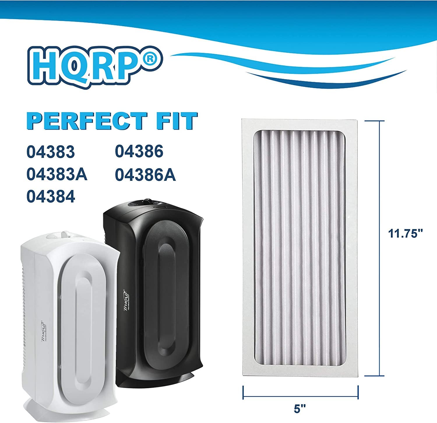HQRP 2-Pack Filter Compatible with Hamilton Beach 04383 04384 04385 04386 TrueAir Compact Pet, 990051000 Replacement