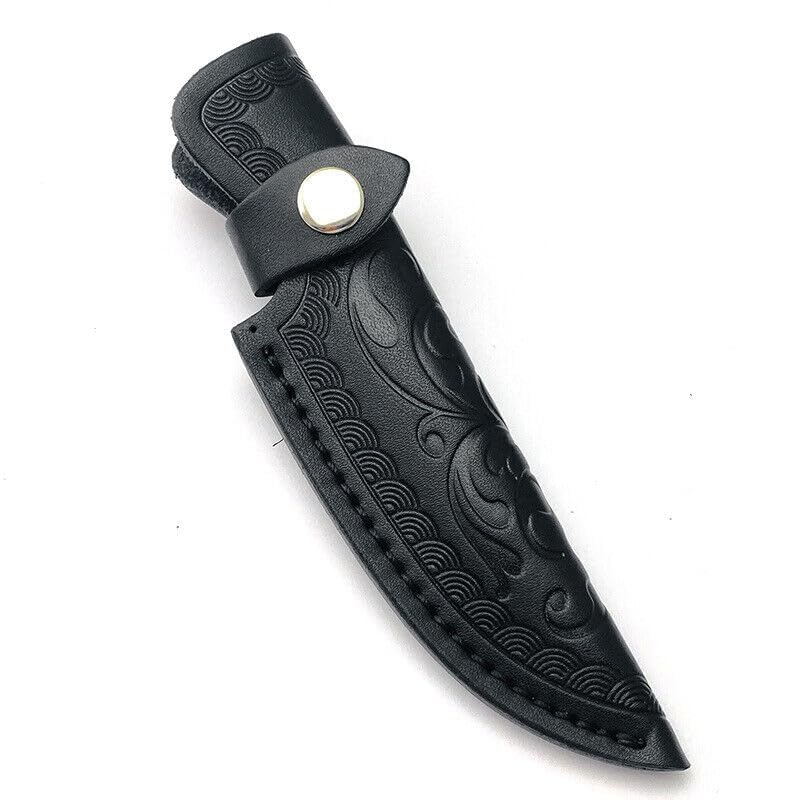 Leather Sheath Fixed Blade Straight Knife Leather Sheath Scabbard Pouch Brown/Black (Brown)
