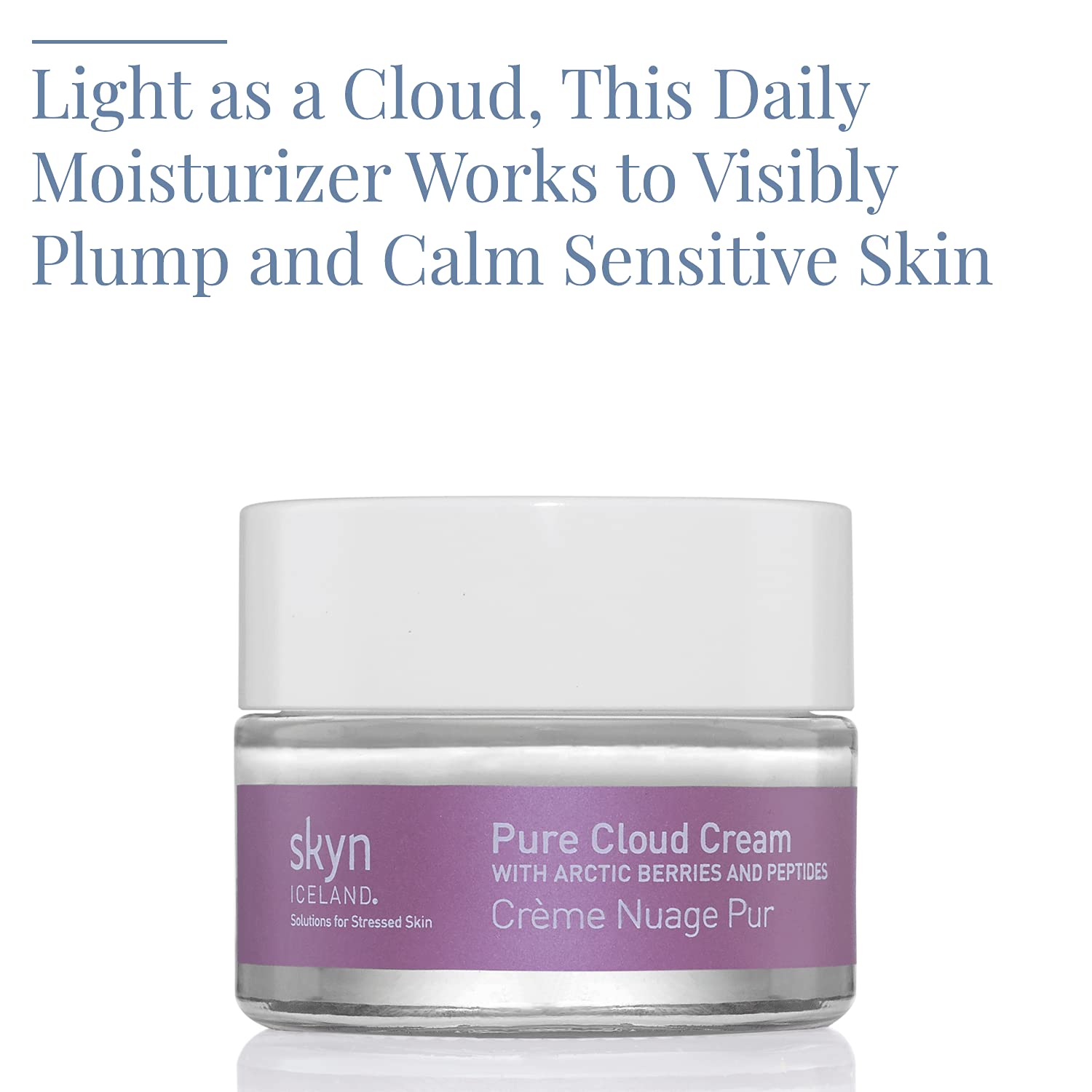 skyn ICELAND Pure Cloud Cream: Daily Moisturizer to Visibly Plump & Calm Sensitive Skin, 50g / 1.7 oz