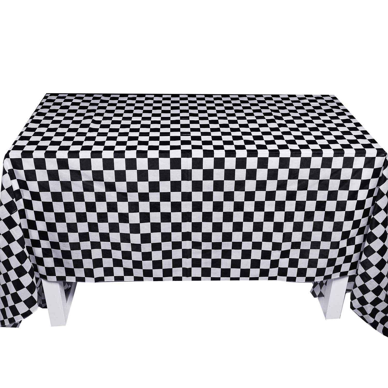 Checkered Flags Set, Race Car Flags Party Supplies Decorations Include 10 Packs Checkered Flags, 32 ft Checkered Race Flag Banner, 2 Packs Table Covers for Checkered Racing Flag Birthdays Party