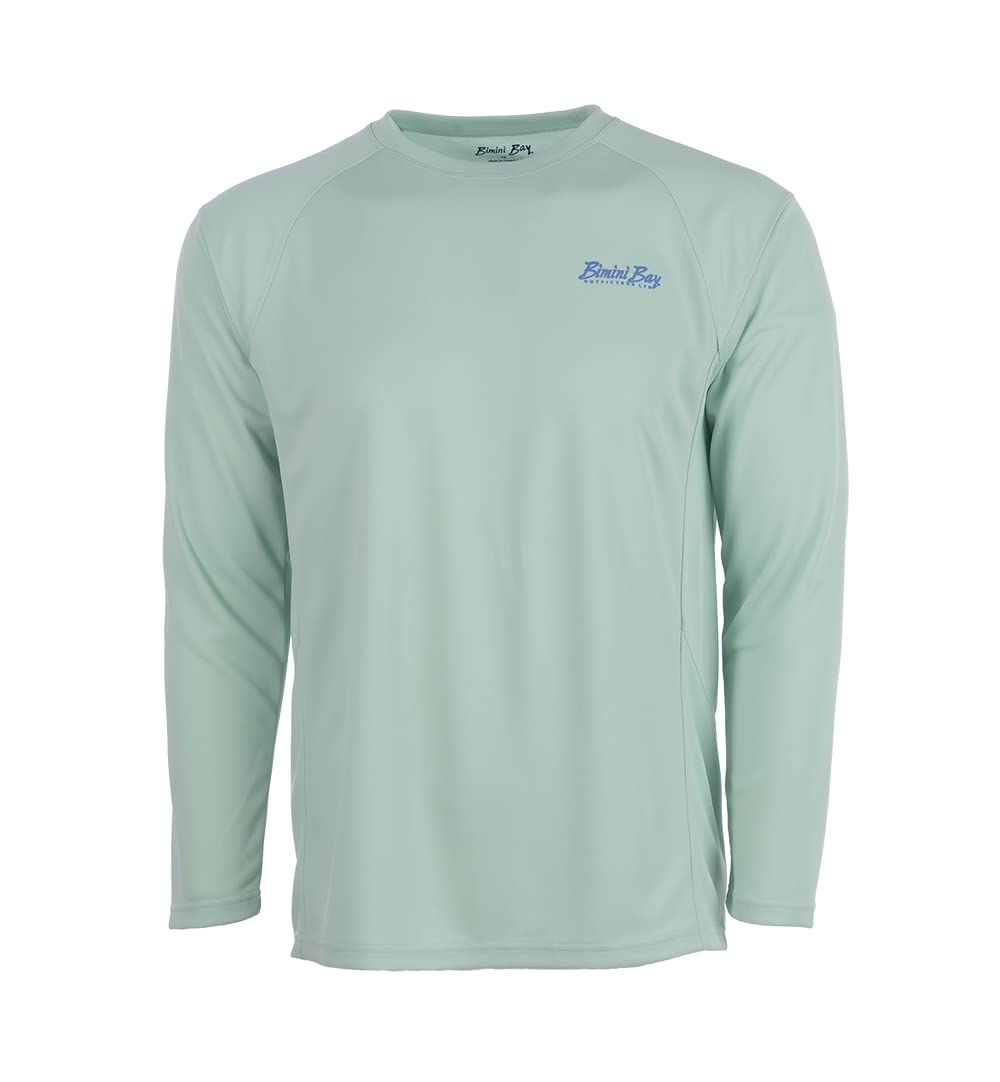 Bimini Bay Outfitters LTD Cabo Crew IV Men's Long Sleeve Knit Fishing Shirt Featuring BloodGuard Plus (L, Light Sage)