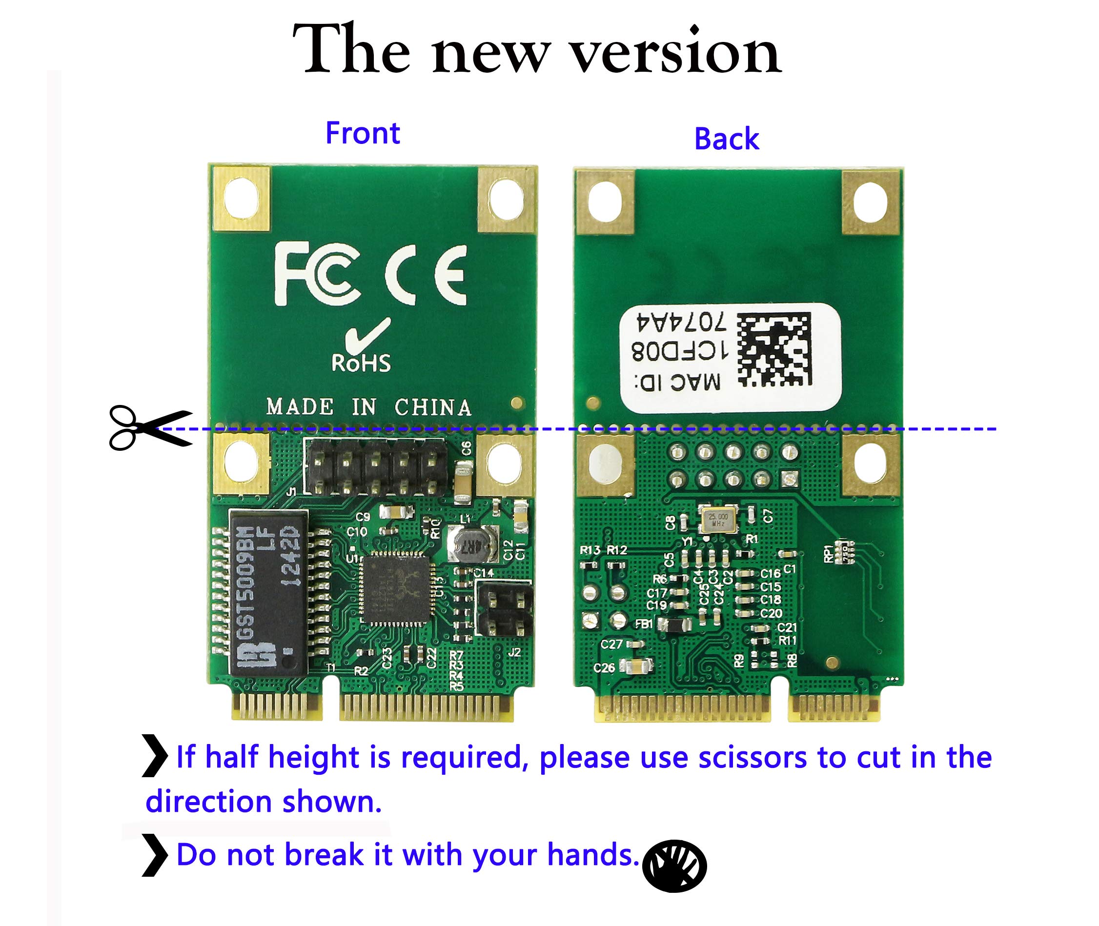 CERRXIAN Mini PCI-E Gigabit Ethernet PCI Express Network Card NIC 10/100 / 1000Mbps with Low Profile Bracket