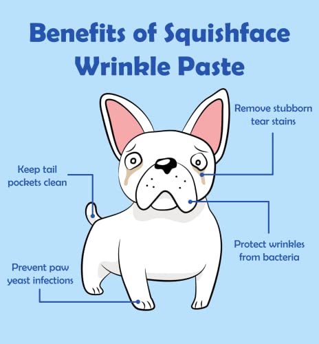 Squishface Wrinkle Paste & Flexible Silicone Dog Wrinkle Cream Applicator Bundle - Softer, Cleaner Way to Apply Wrinkle Paste to Your Dog's Face - Great for All Breeds!