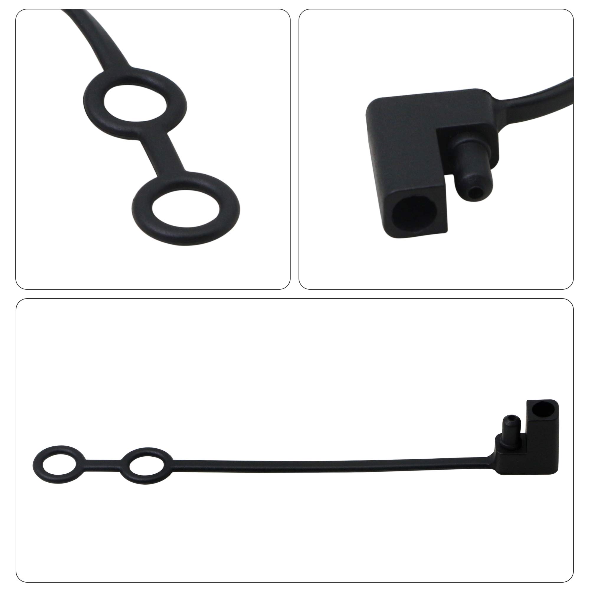 CERRXIAN SAE 2 Pin Plug Replacement Waterproof Protection Cover Cap Lid Top(Black 20pcs)