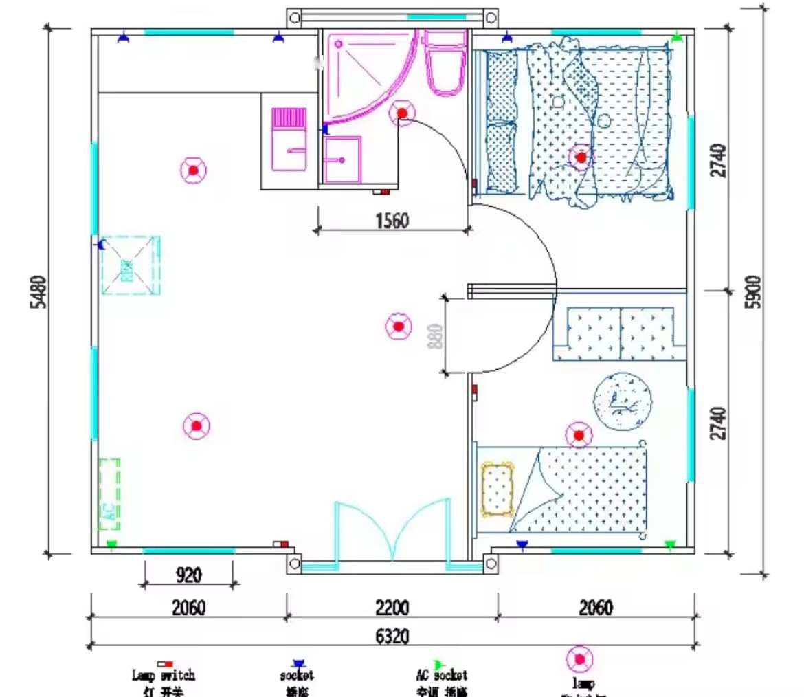 Expo Groups Portable 19x20 Ft Expandable Prefabricated Home 3+ bedrooms – Ideal for Hotels, Offices, Guard Houses, Shops, Villas, Complete Restroom, Pre-Wired (13x20FT)